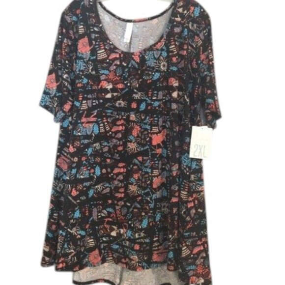 LuLaRoe | Tops | Nwt Lularoe Perfect T Tunic Floral Patterned 2xl ...